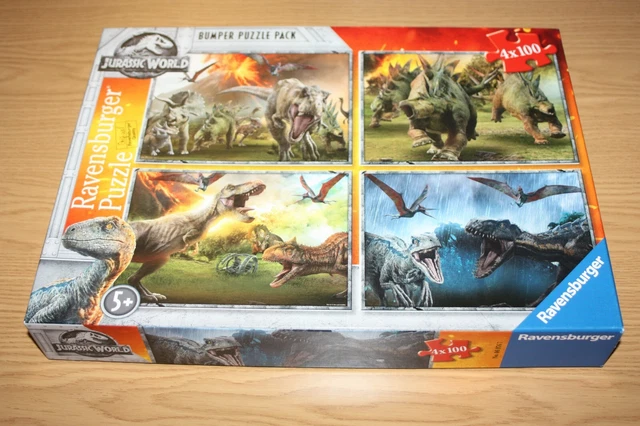 RAVENSBURGER - &JURASSIC World" Jigsaw Set - 4 x 100 Piece Jigsaw ...