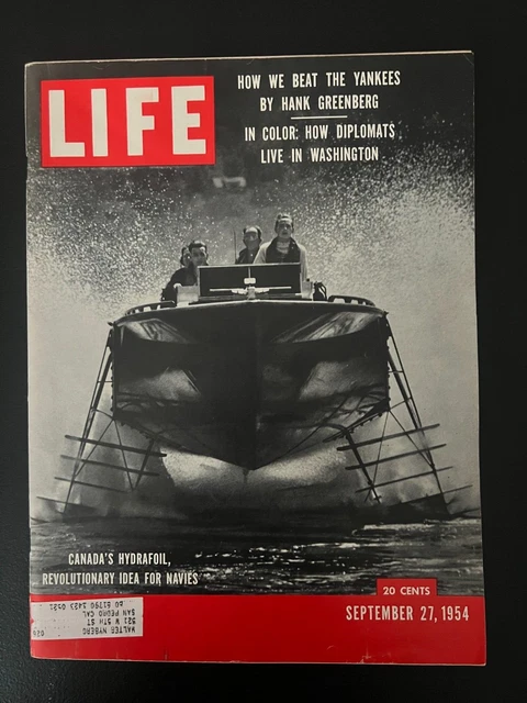 LIFE MAGAZINE SEPTEMBER 27, 1954 Canada's Hydrofoil, Navies, Vintage ...