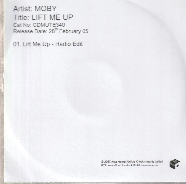 MOBY SPIDERS CDR UK Mute 2005 official cdr promo in company sleeve ...