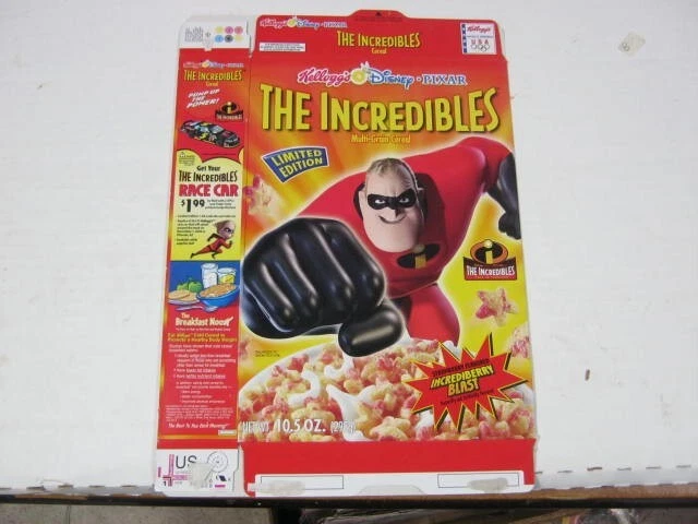 THE INCREDIBLES KELLOGG'S Disney Pixar Cereal Box 2004 £14.59 - PicClick UK