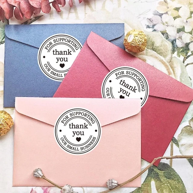 1.5 INCH ROUND Seal Label Stickers White and Black Decorative Gifts ...