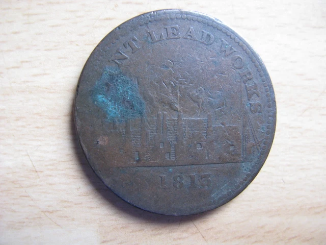 ANTIQUE INDUSTRIAL AGE UK Penny Trade Token - 1813 Lint Lead Mines £12. ...