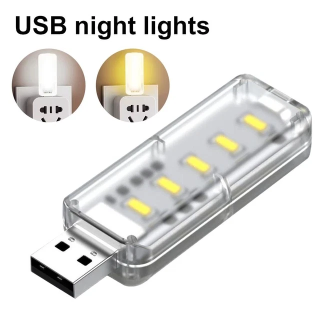 10LED USB TOUCH Dimming Night Light 5V Portable 3000K/6500K Bulb for ...
