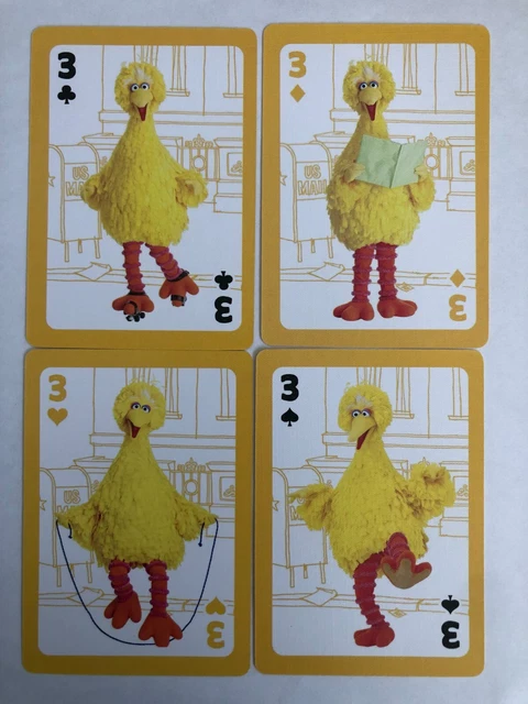 BIG BIRD SESAME Street Children TV Muppets Show Swap Playing Cards Set ...