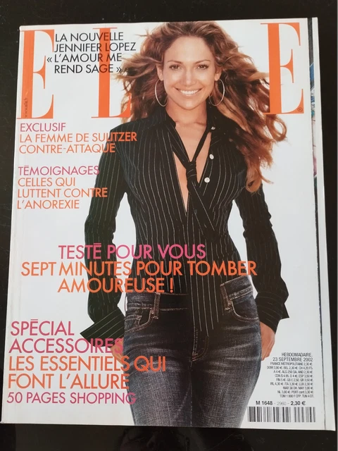 ELLE MAGAZINE 23/09/2002; Jennifer Lopez/ Spécial Accessoires EUR 5,60 ...