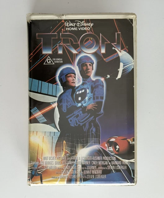 TRON [VHS] WALT Disney Home Video Big Box Ex-Rental Clamshell Tape 1982 ...
