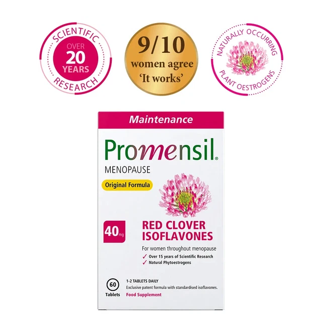 PROMENSIL MENOPAUSE SUPPORT Supplement 60 Tablets 40mg Red Clover ...