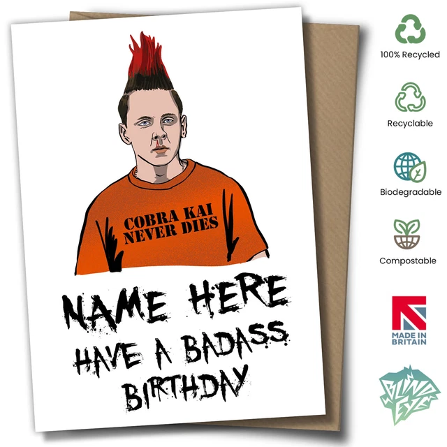 COBRA KAI HAWK Personalised Birthday Card Fan Art Karate Kid £3.49 ...