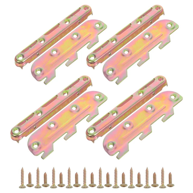HEADBOARD SUPPORT BRACKETS Wood Bed Rail Hook Plate Frame Conversion ...