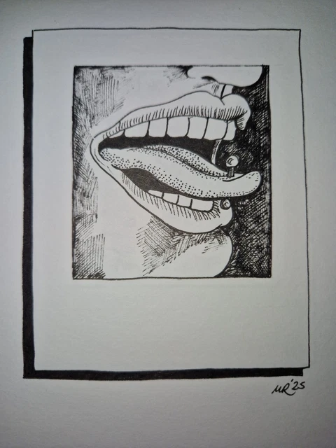 ORIGINAL INK ILLUSTRATION: Polaroid: 'Pierce 2025' by Michelle Ranson £ ...
