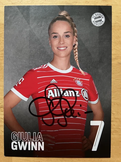 GIULIA GWINN AK FC Bayern Monaco 2022-23 Autografo Originale Firmato 2 ...