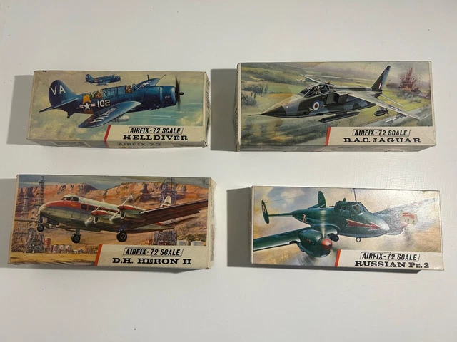 VINTAGE AIRFIX MODEL kits 1:72, B.A.C. Jaguar, Helldiver, D.H £10.00 ...