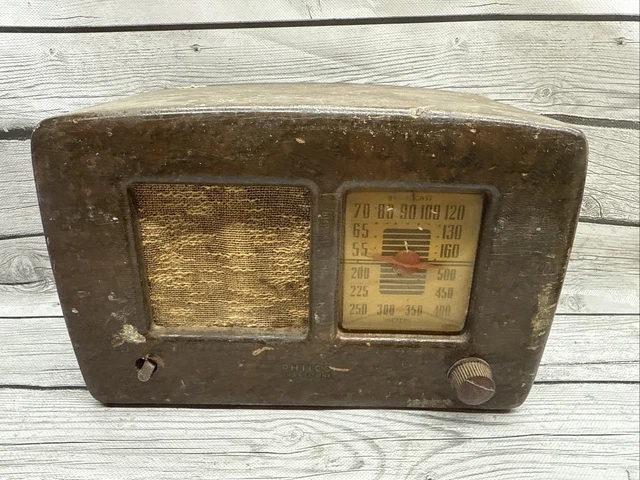 VINTAGE SUPER COOL Philco Radio 40-81 Parts/Restoration Project Tweed ...