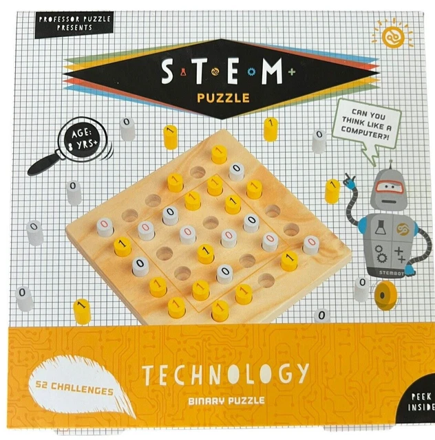 STEM PUZZLE - Technology Binary Educational Puzzle- Professor Puzzle ...