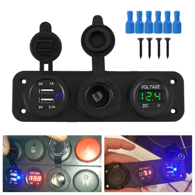Dual Usb Port Car Cigarette Lighter Socket Led Power Adapter Charger Outlet £1028 Picclick Uk