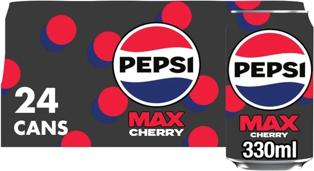 PEPSI MAX CHERRY No Sugar Cola Cans 24 x 330ml £15.86 - PicClick UK