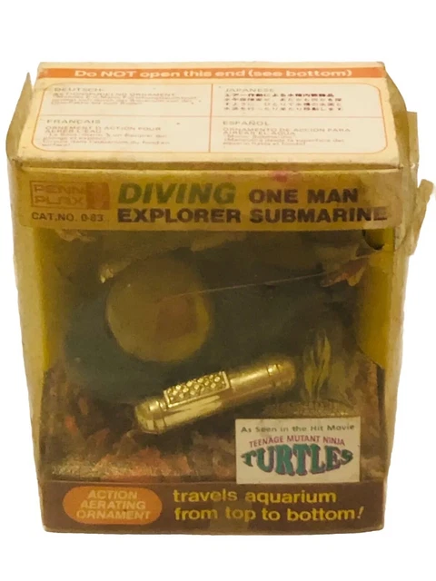 VINTAGE SUBMARINE FISH Tank Penn Plax 1983 Aquarium Teenage Mutant ...