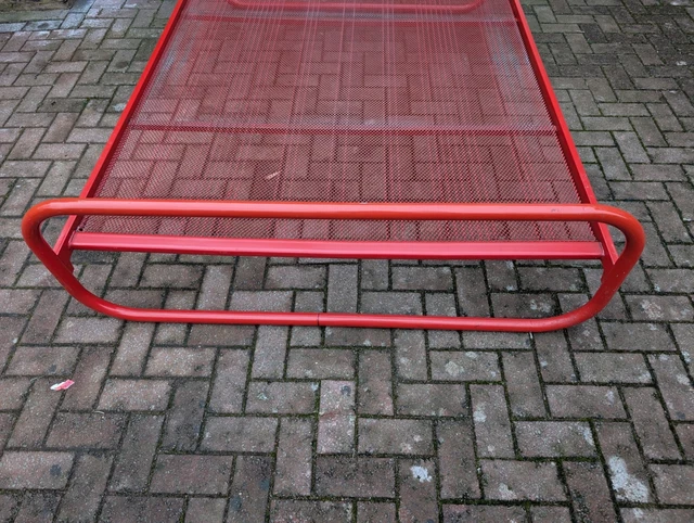 80S TUBULAR RED Steel Double Bed Frame by DiCo Netherlands. Bauhas ...