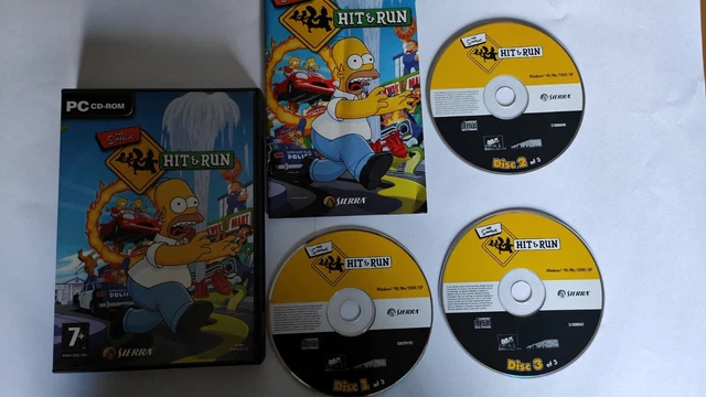 THE SIMPSONS HIT & Run, Hit and Run PC CD-ROM X3 Discs Video Games PC ...