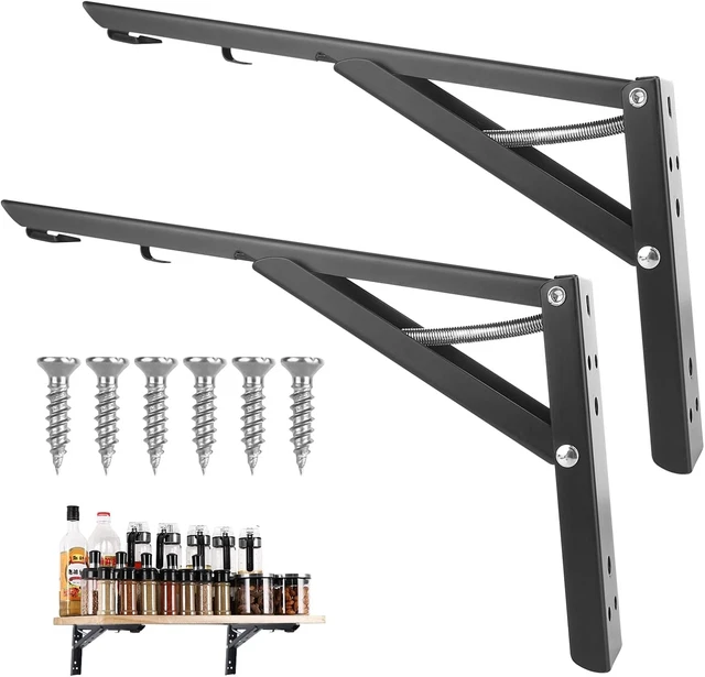 KLAPPKONSOLE SCHWERLAST 240MM, 2 Stück Edelstahl Klappscharnier Klappregalhalter EUR 14,95 ...