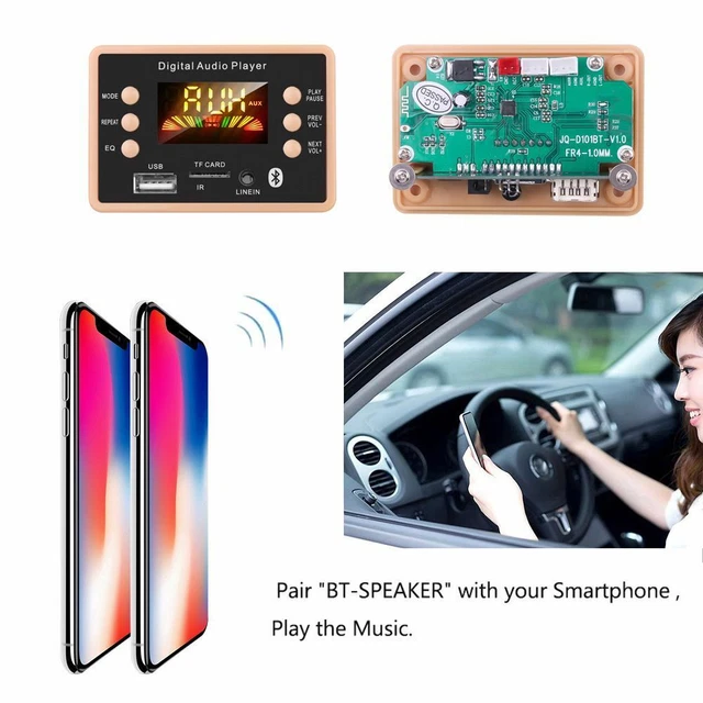 5.0 BLUETOOTH DECODER Decoding Board Module 5v 12v Car USB MP3 Player ...