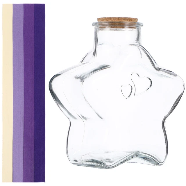 MAUVE CELLOPHANE ÉTOILE Origami Décor De Coeur Bocaux En Verre Forme D ...