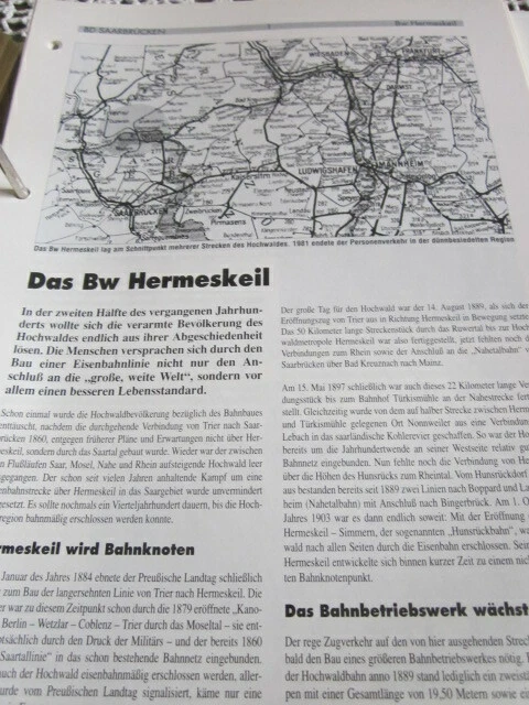 BW MIT GLEISPLAN 8 Bahnbetriebswerk Hermeskeil 8S EUR 6,44 - PicClick DE