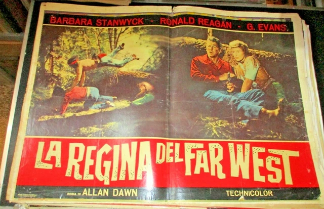 LA REGINA DEL FAR WEST fotobusta originale 1954 BARBARA STANWYCK RONALD ...