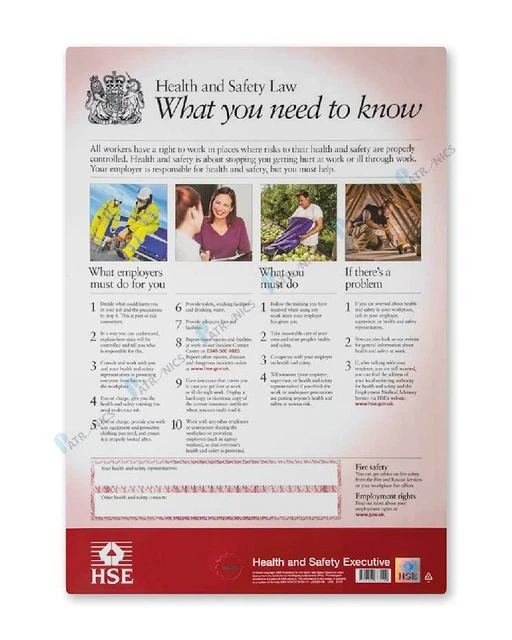 HEALTH & SAFETY Law Wall Chart - Semi Rigid Plastic A2 $45.32 - PicClick