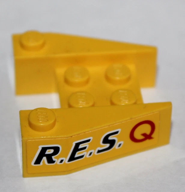 LEGO YELLOW WEDGE 3x4 with "RES Q " (Stickers) /set 6462 Aerial ...