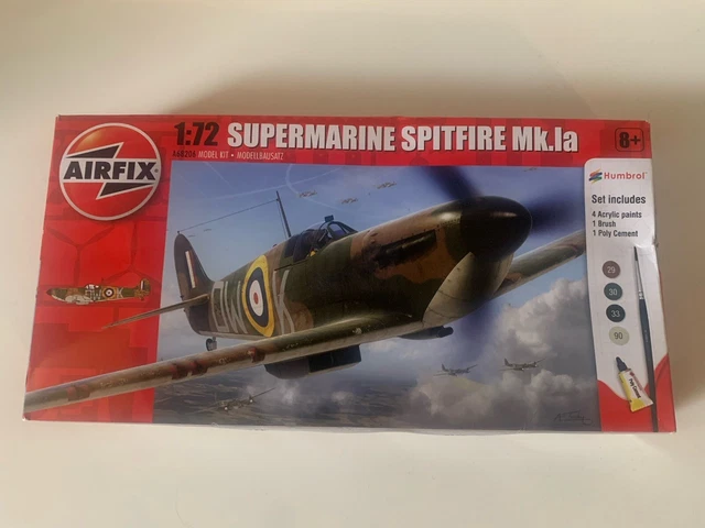 AIRFIX 1:72 SUPERMARINE SPITFIRE MK.la MODEL KIT WITH PAINTS £4.99 - PicClick UK