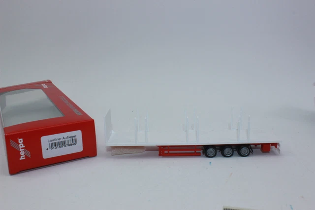 HERPA 076845 LOWLINER Lit Plat Semi-Remorque 3-achs 1:87 H0 Neuf Dans ...
