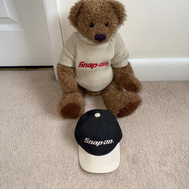 VERY RARE VINTAGE 1990s SNAP ON TOOLS teddy bear with small snap on cap ...