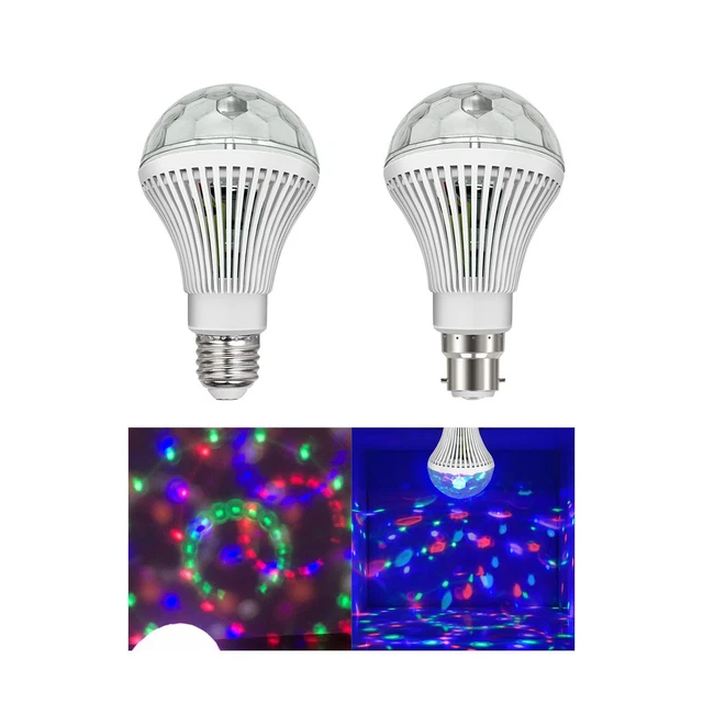 LUMIÈRE DE SCÈNE rotative LED RGB, 3 couleurs, ampoule de fête pour ...