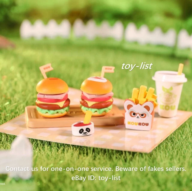 POP MART KOUKOU Leisurely Afternoon Tea Burger Set Meal Mini Figure ...
