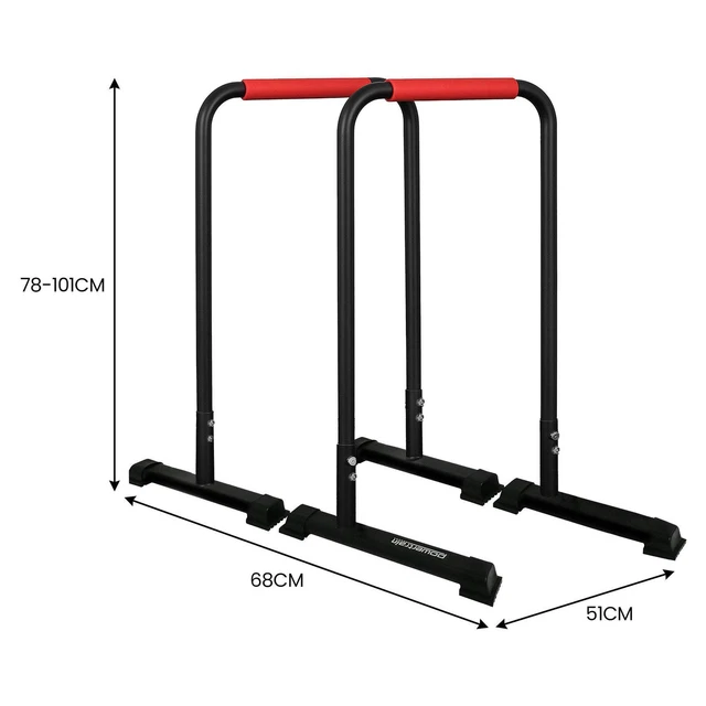 POWERTRAIN DIP BARS Pair 200kg Capacity Parallel Bars Push Up Stand ...