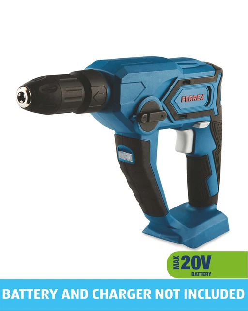 FERREX 20V LI-ION Cordless Rotary Hammer Drill With SDS-Plus Connector ...