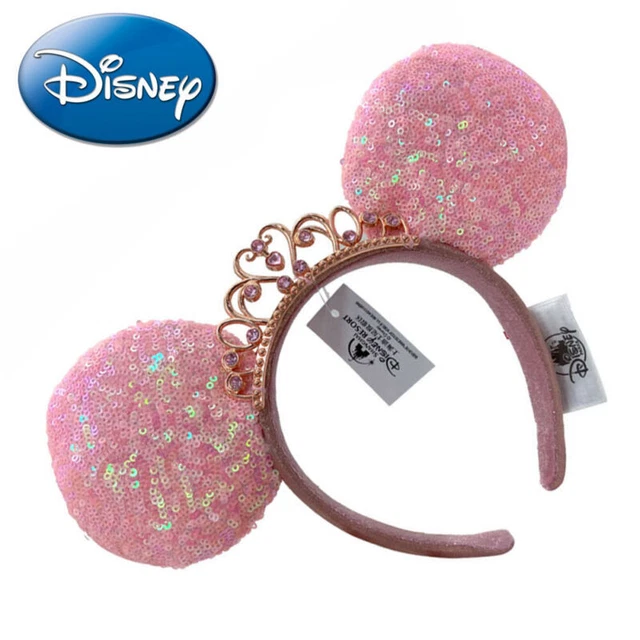 Disney~parks Minnie Mouse Pink Sequin Ears Tiara Princess Crown Rare