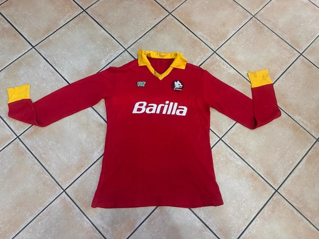 MAGLIA AS ROMA Barilla Nr Ennerre Vintage Asr Football Match Worn #5 ...