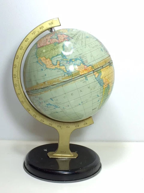 1930S THORNE'S TOFFEE Tin world globe candy container made in England ...