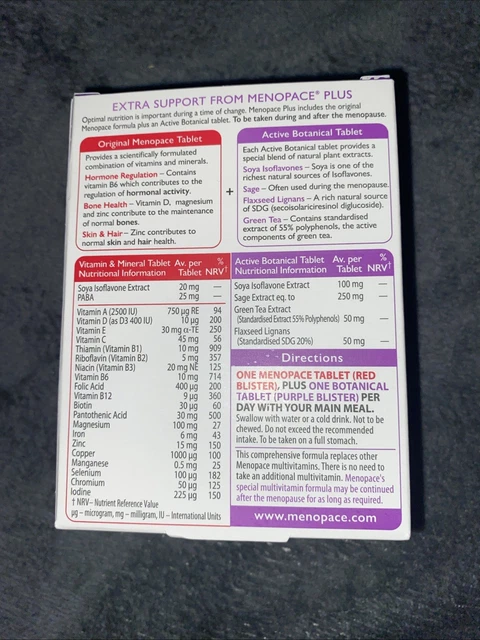 MENOPACE PLUS WOMEN'S Multivitamins with Active Botanicals for ...
