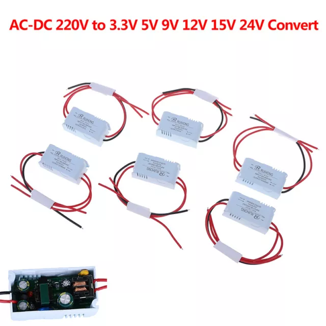AC-DC POWER SUPPLY Module AC 1A 5W 220V to DC 3V 5V 9V 12V 15V 24V Mini ...