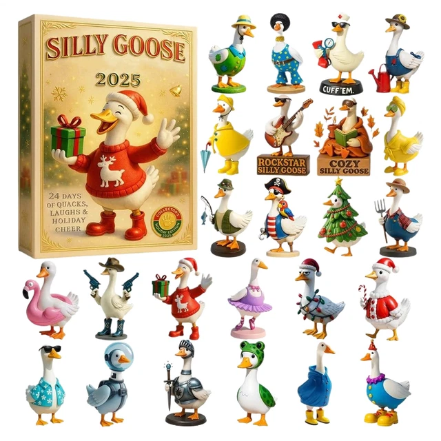 SILLY GOOSE ADVENT Calendar 2025, Christmas 24 Days Duck 2D Acrylic ...
