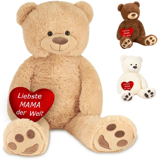 BRUBAKER PELUCHE GÉANTE XXL Ours Nounours 100 cm et Cœur Liebste Mama ...