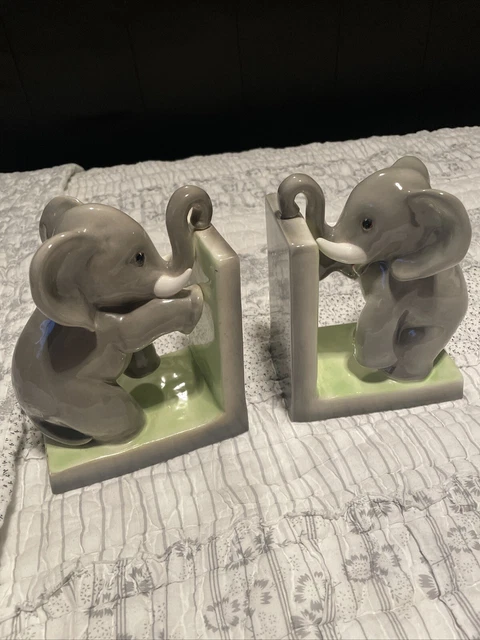 ART DECO GOLDSCHEIDER Ceramics Wien Austria Elephant Bookends Meisinger 5891 £182.42 - PicClick UK