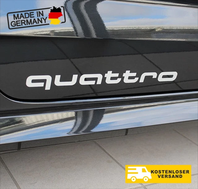 2X QUATTRO AUFKLEBER 33cm - quattro Sticker Schriftzug Quattro, Audi ...