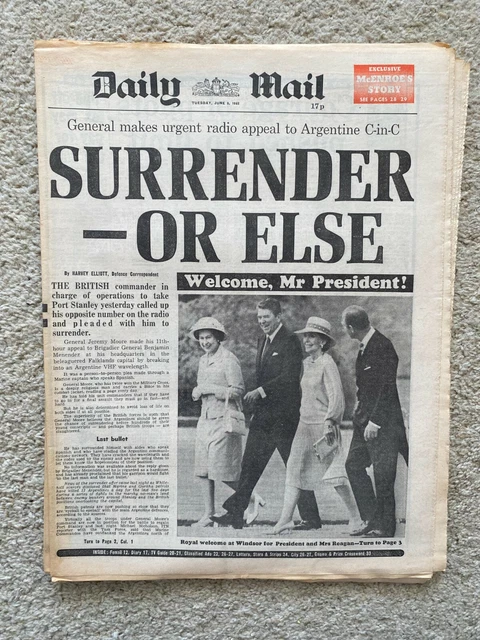 DAILY MAIL NEWSPAPER 8th June 1982 Falklands COMPLETE £14.99 - PicClick UK