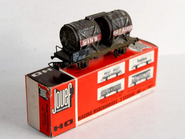 UNIQUE! JOUEF HO Wagon Bi-Foudre Vins De L'aube, Plateforme Tonneau ...