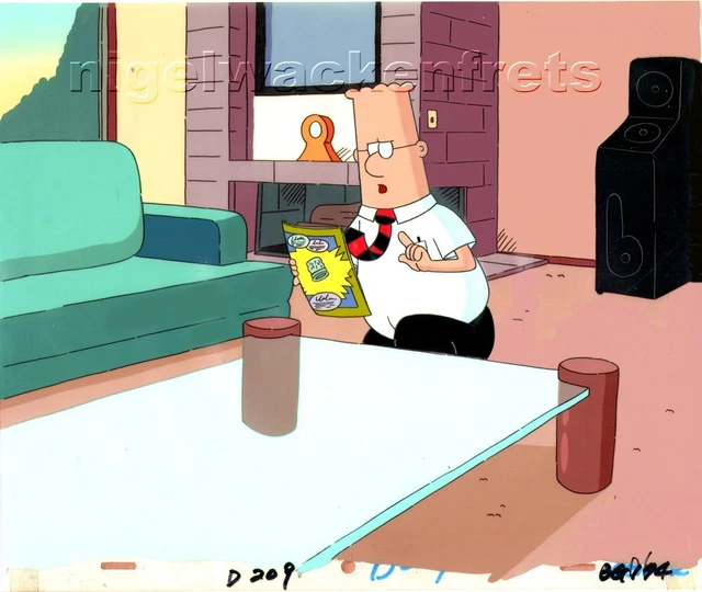 ORIGINAL DILBERT ANIMATION Cel: DILBERT w/MAGAZINE on Glossy BG £52.06 ...