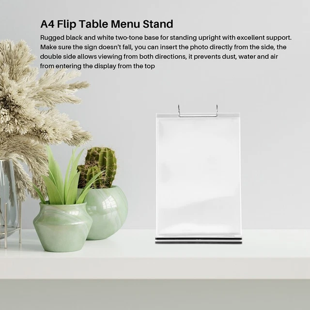 A4 MULTI-PAGE FLIP Display Card Label Display Stand Detachable ...